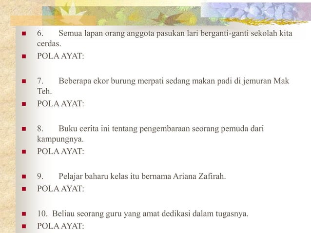 Pola ayat dasar | PPT