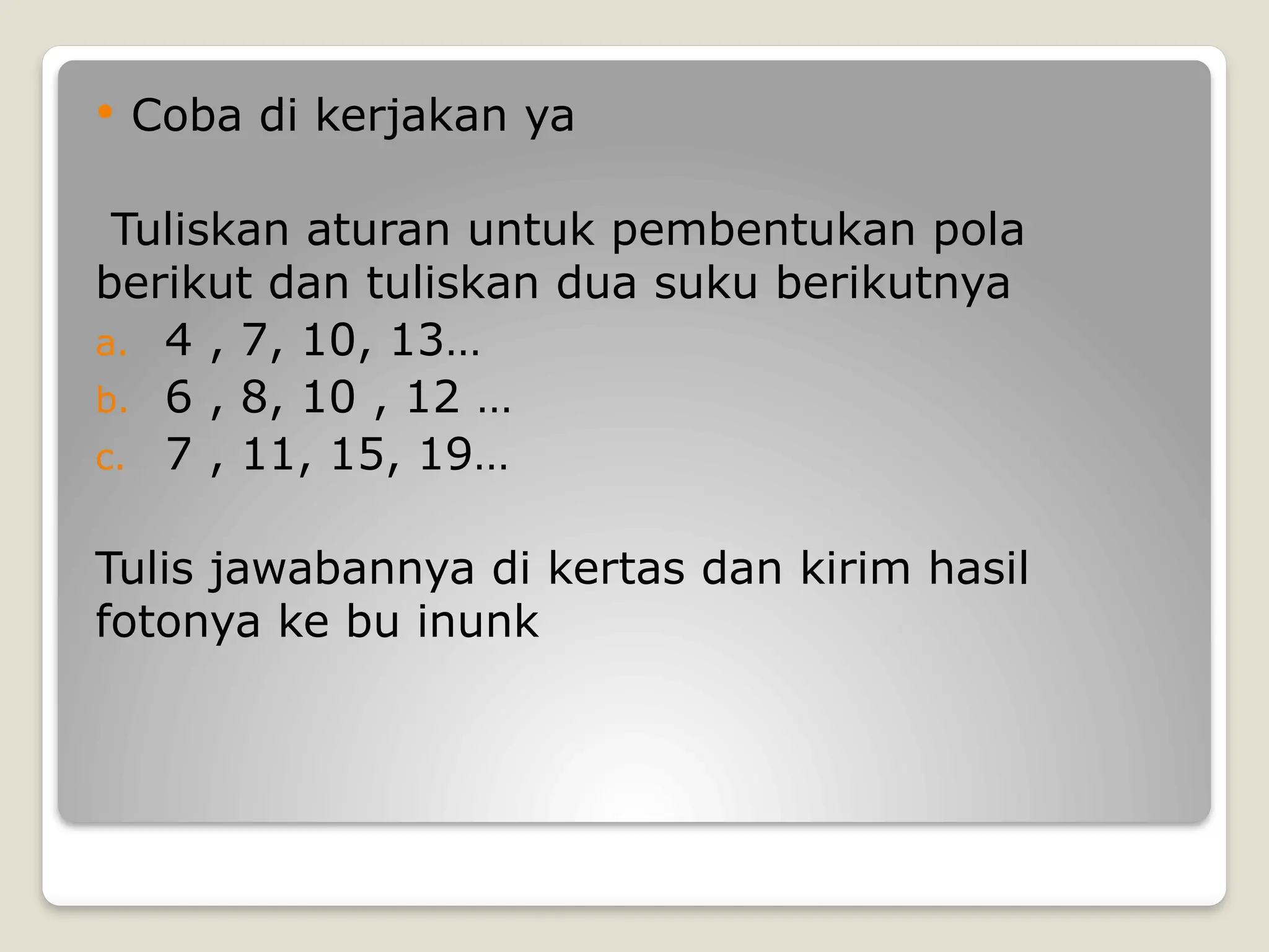 POLA BILANGAN MATEMATIKA KELAS VIII MTs. | PPTX