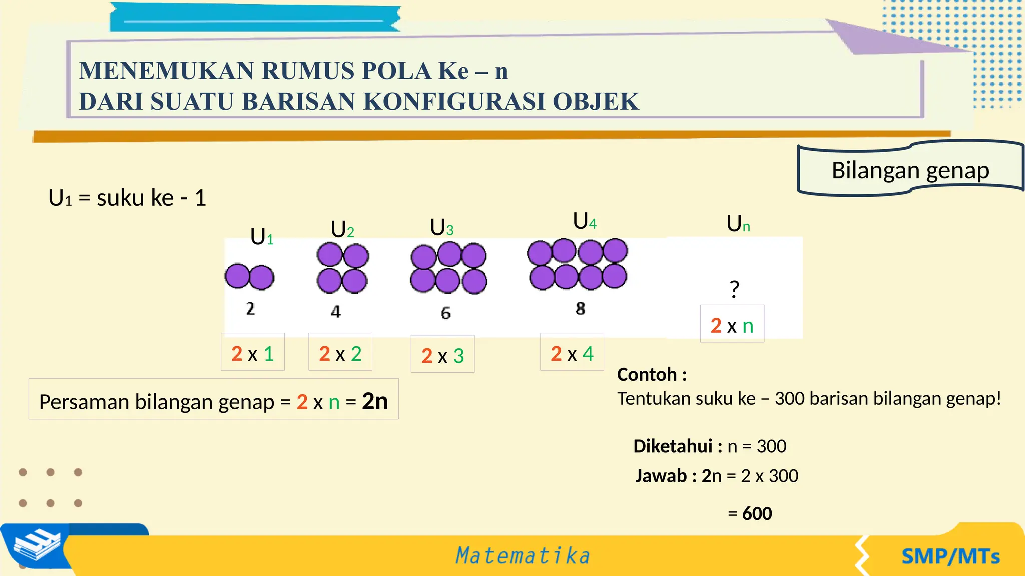 Presentasi materi kelas 8 matematika tentang Pola Bilangan kelas 8 .pptx