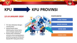 POLA BIMTEK KPPS PEMILIHAN UMUM TAHUN 2024 | PDF