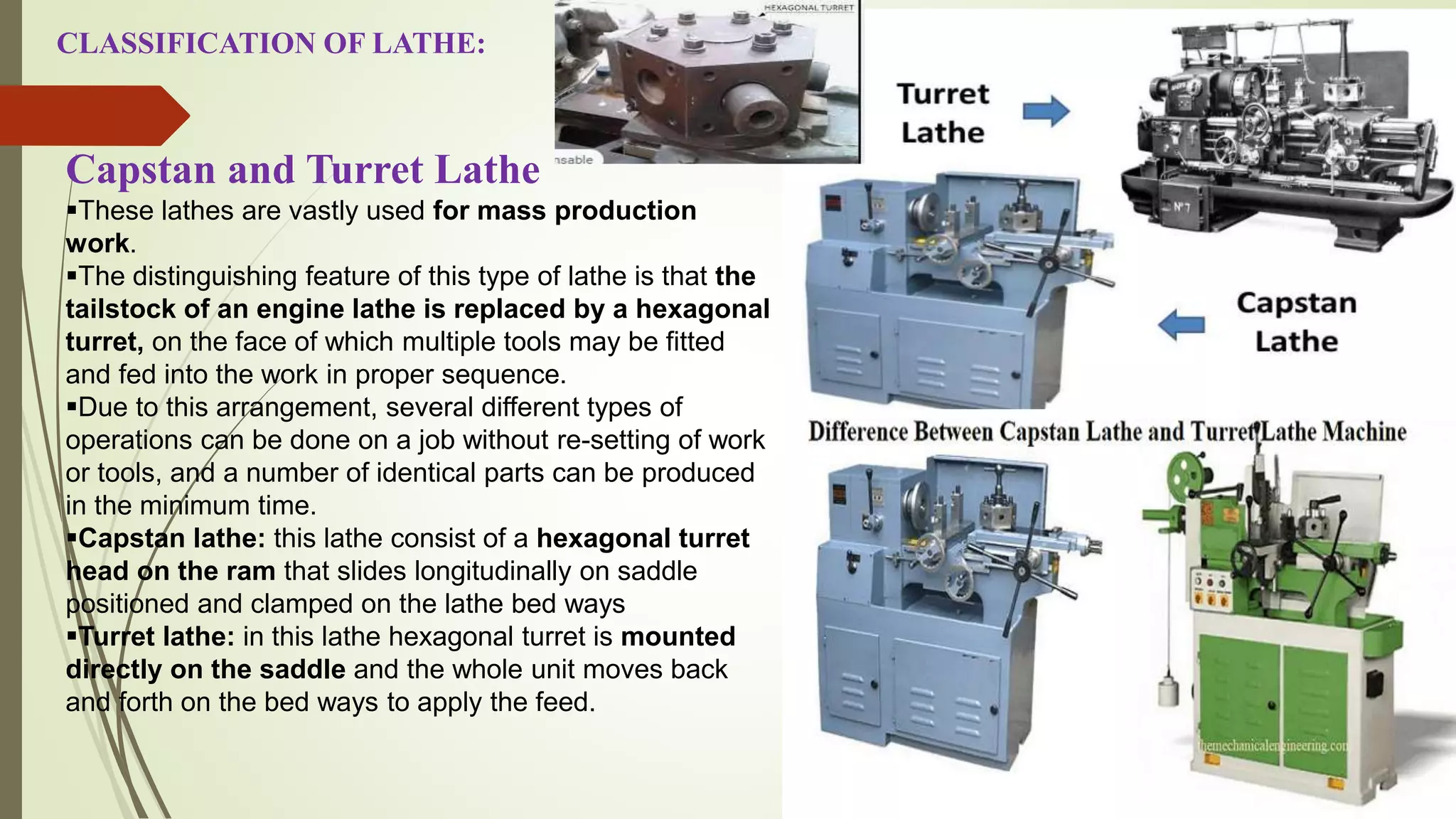 LATHE MACHINE,CLASSIFICATION OF LATHE MACHINES,WORKING PRINCIPLE OF ...