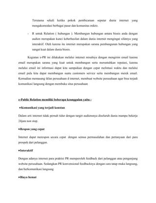 Pola kerja public relation di zaman teknologi informasi | PDF