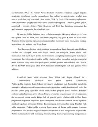 Pola kerja public relation di zaman teknologi informasi | PDF