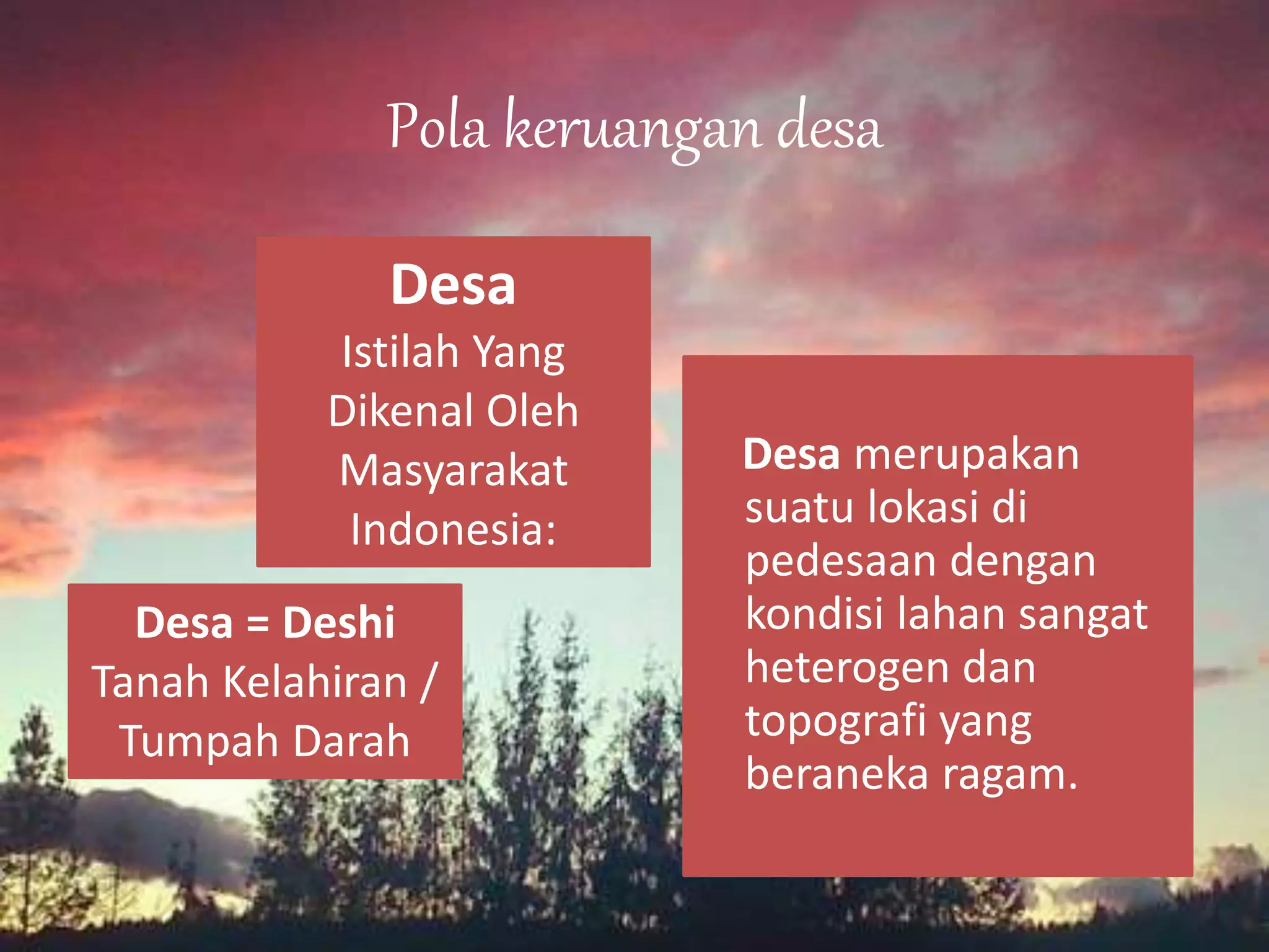 Pola keruangan desa | PPTX