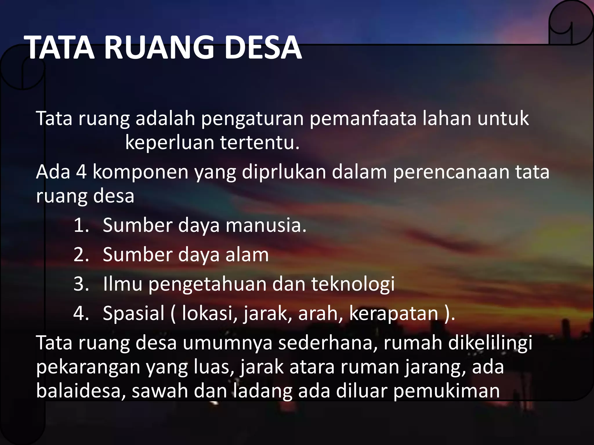 Pola keruangan desa | PPTX