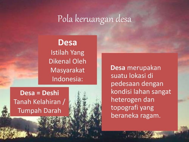 Pola keruangan desa | PPTX