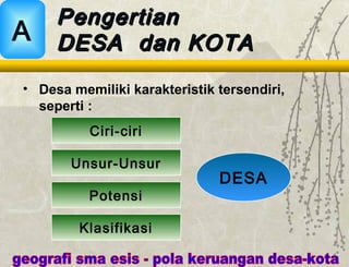 Pola keruangan desa kota | PPT