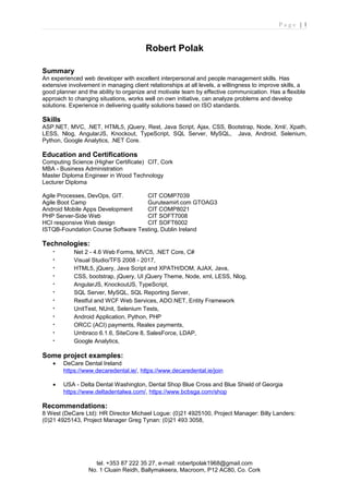 Polak robert cv - 2018-4 modern | PDF