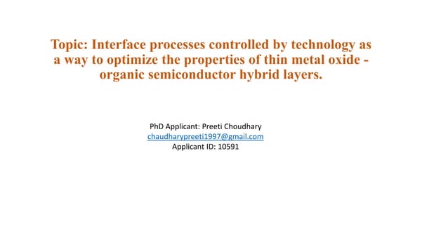 Organic Semiconductor | PPTX | Chemistry | Science