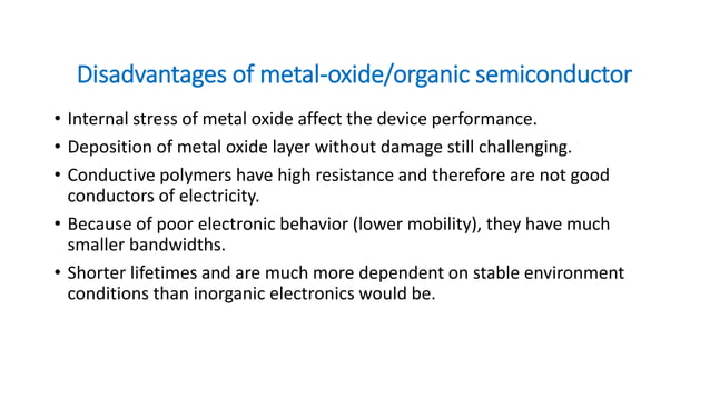Organic Semiconductor | PPTX | Chemistry | Science