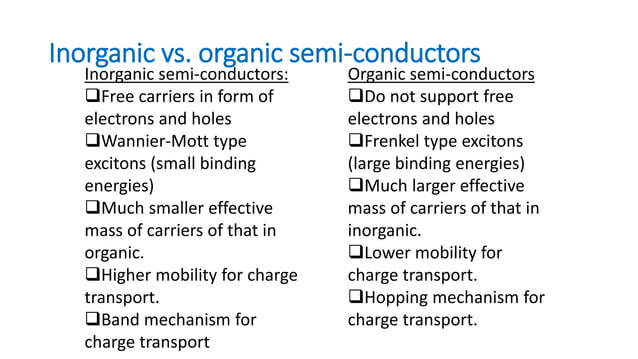 Organic Semiconductor | PPTX | Chemistry | Science