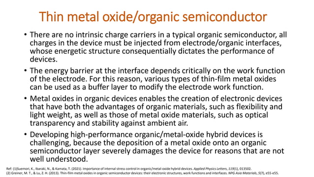 Organic Semiconductor | PPTX | Chemistry | Science