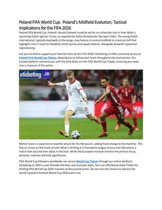 Poland FIFA World Cup Poland’s Midfield Evolution, Tactical ...