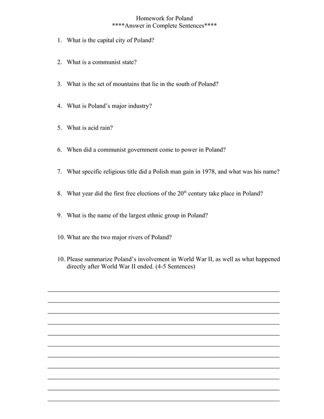 Poland homework (summary) | DOC