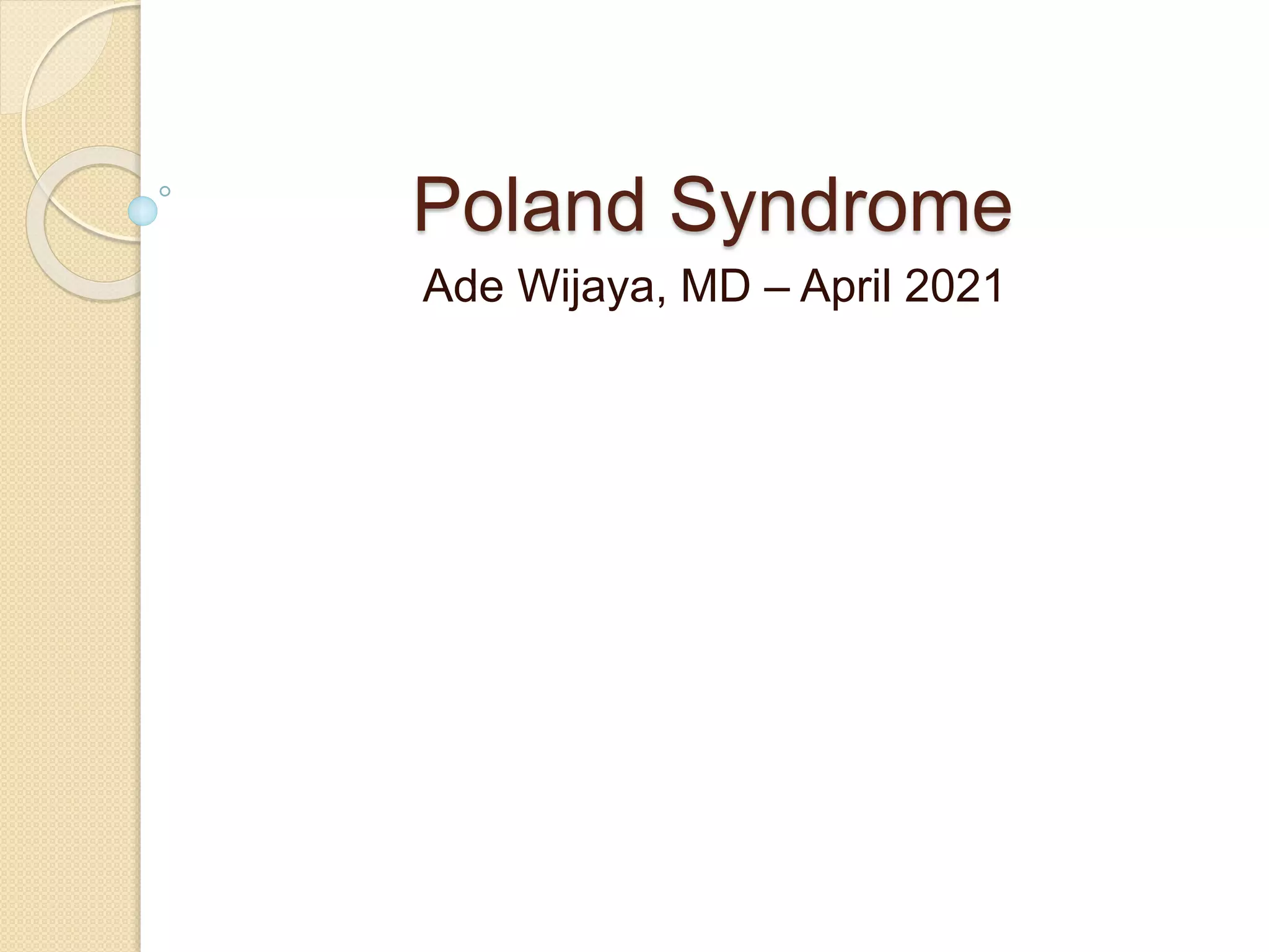 Poland Syndrome | PPTX