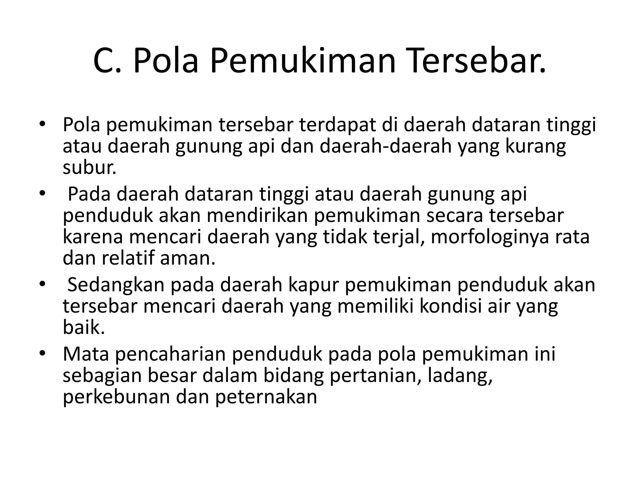 Pola pemukiman penduduk | PPTX