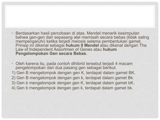 POLA PEWARISAN SIFAT HUKUM MENDEL | PPTX