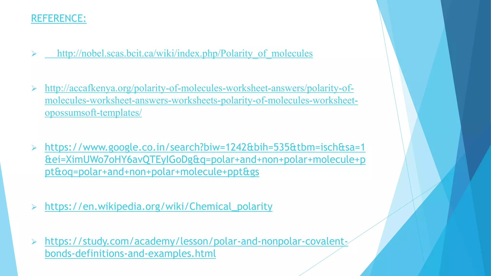 Polar and non polar compounds and dipole moment - PPT | PPTX