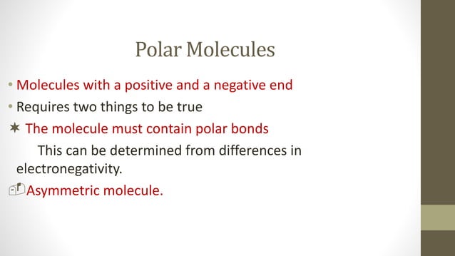 Polar and nonpolar bonds and polar molecules | PPTX | Chemistry | Science