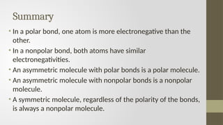 Polar Bonds and Polar Molecules (Chemistry 1) | PPTX