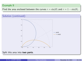CAIE 9231 FP1 Polar Coordinates - Slides | PDF