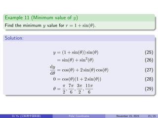 CAIE 9231 FP1 Polar Coordinates - Slides | PDF