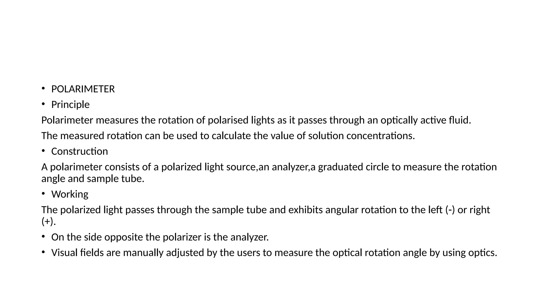 POLARIMETRY CIRCULAR DICHORISM POLARIMETERpptx | PPTX