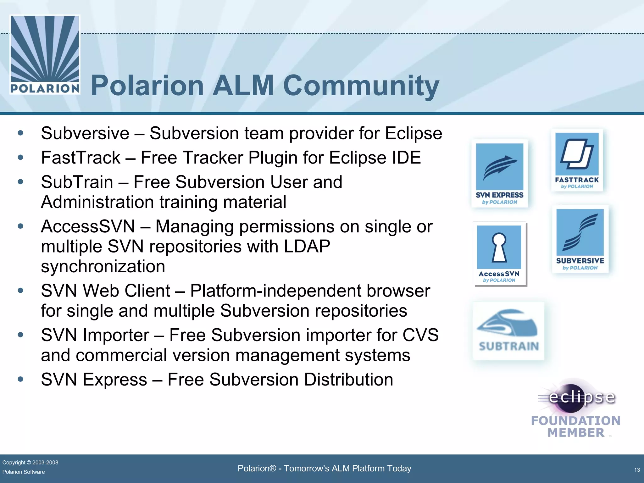 Polarion Tomorrows ALM Platform Today | PPT