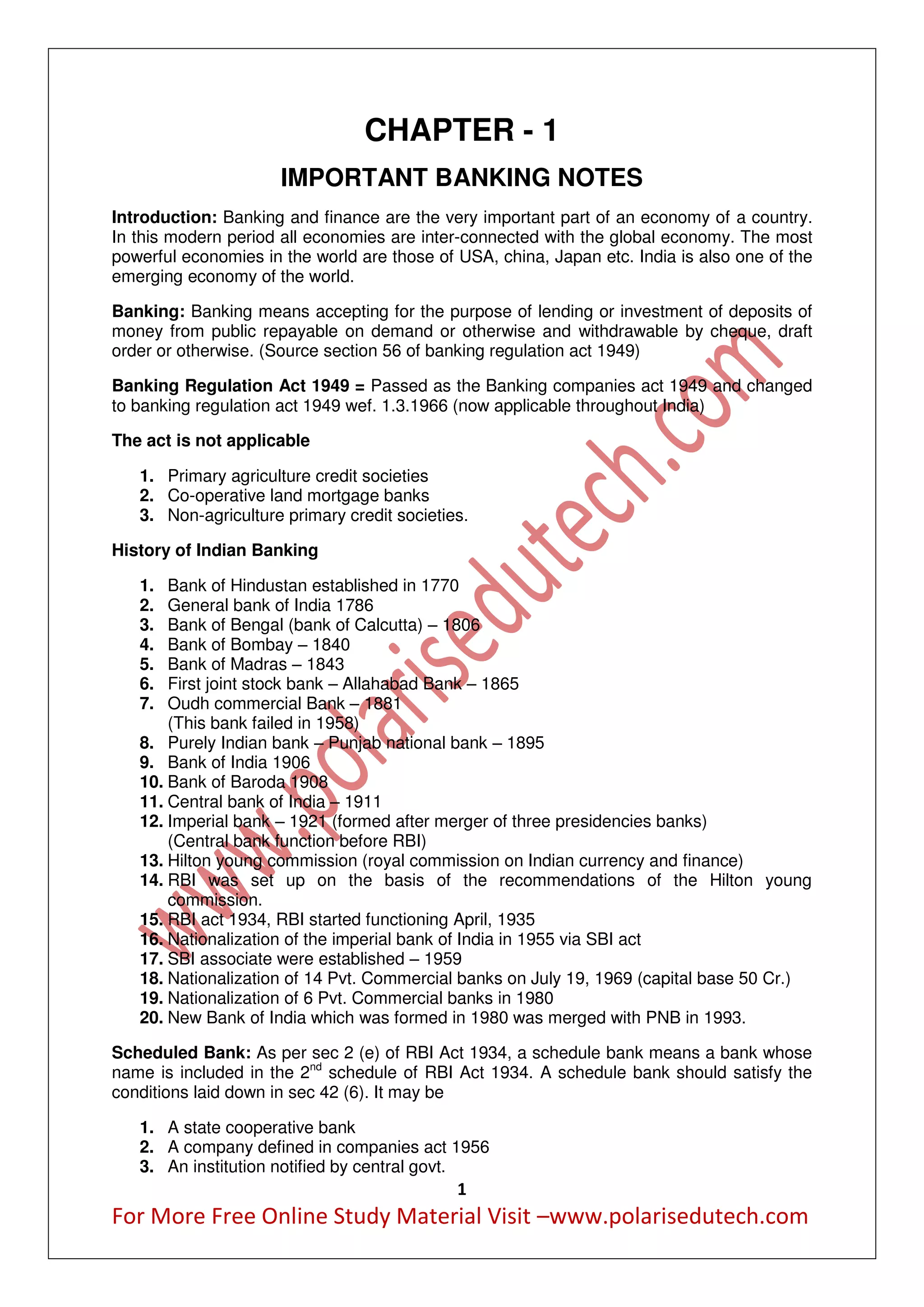 Banking exam Materials from Polaris Edutech | PDF