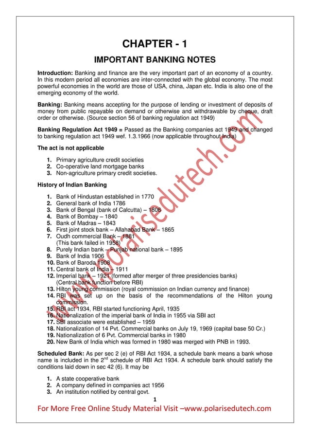 Banking exam Materials from Polaris Edutech | PDF
