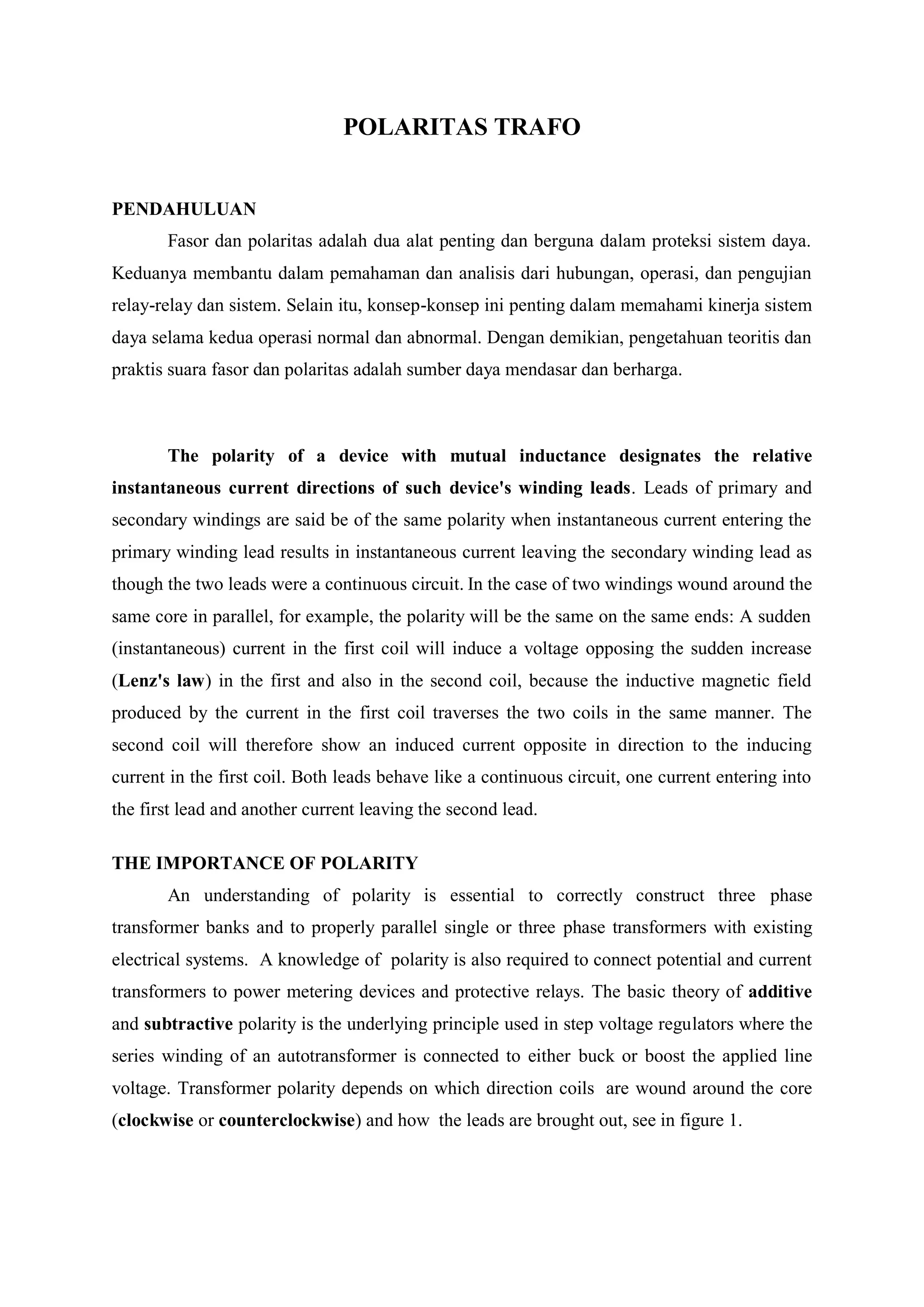 Polaritas trafo | PDF