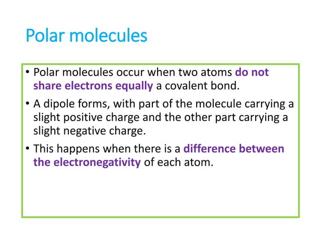 Polarity and Intermolecular forces | PPTX | Chemistry | Science