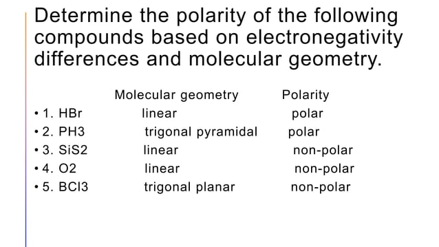 Polarity of Molecules.pptx | Chemistry | Science