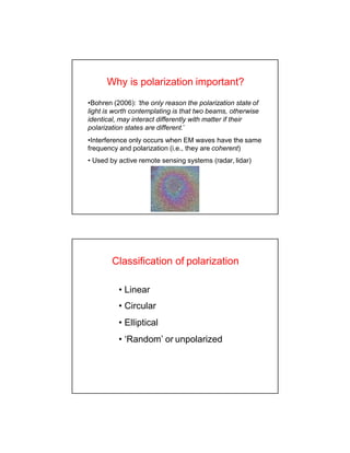 basics polarization ppt of light lecture | PPTX | Chemistry | Science