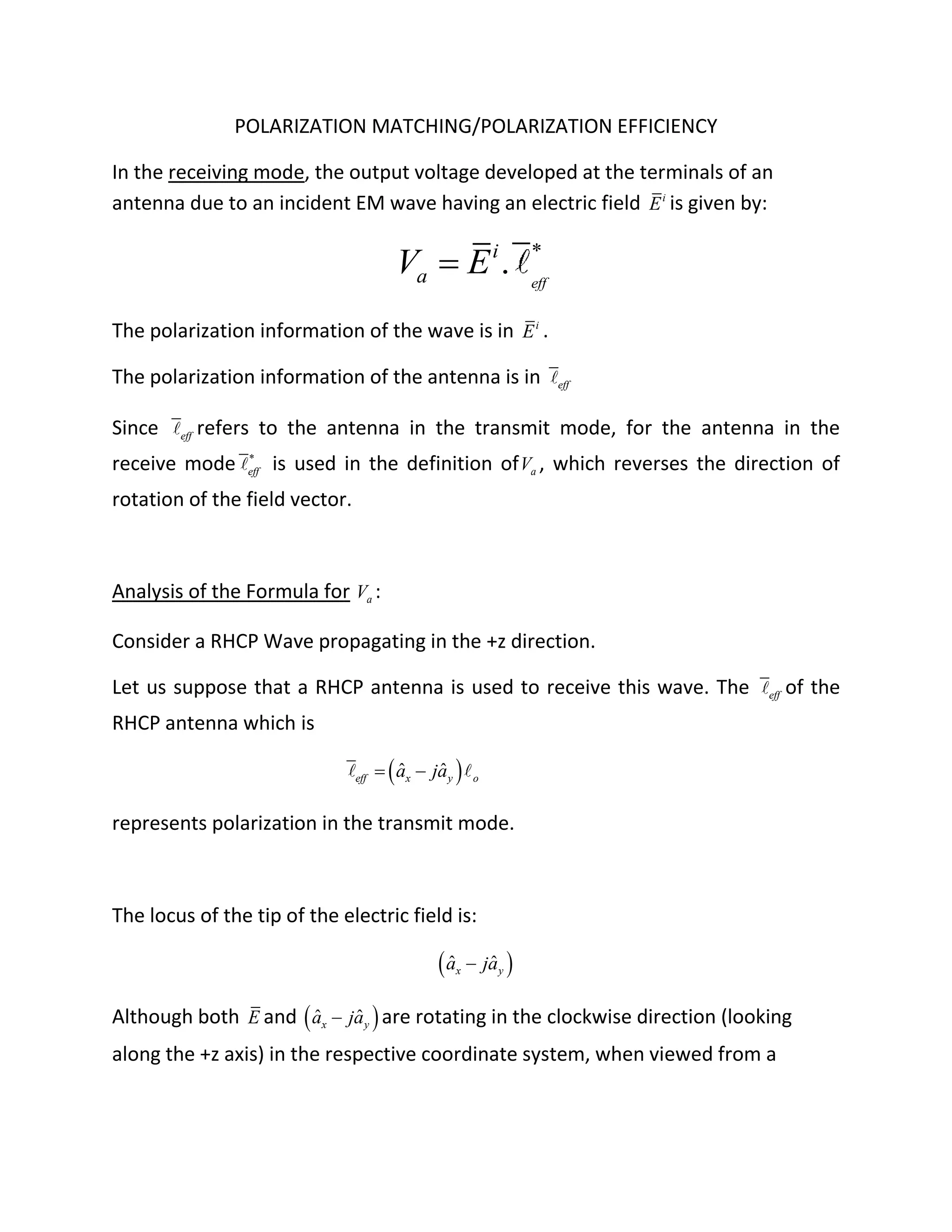 Polarization of an antenna | PDF
