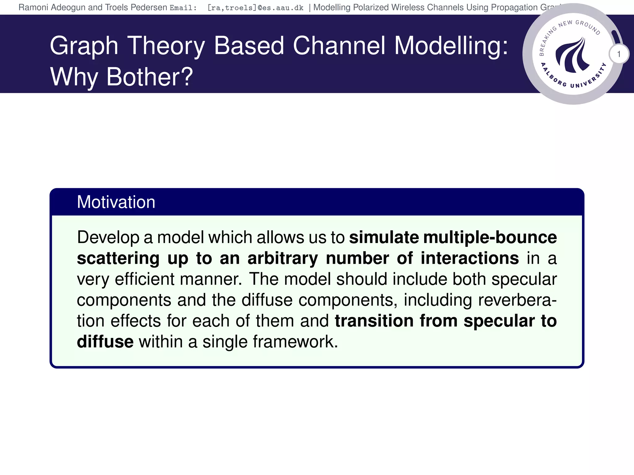 Modelling Polarized Wireless Channels Using Propagation Graphs | PDF