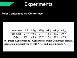Review : PolarMask: Single Shot Instance Segmentation with Polar Representation [CDM] | PPT