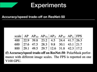 Review : PolarMask: Single Shot Instance Segmentation with Polar Representation [CDM] | PPT