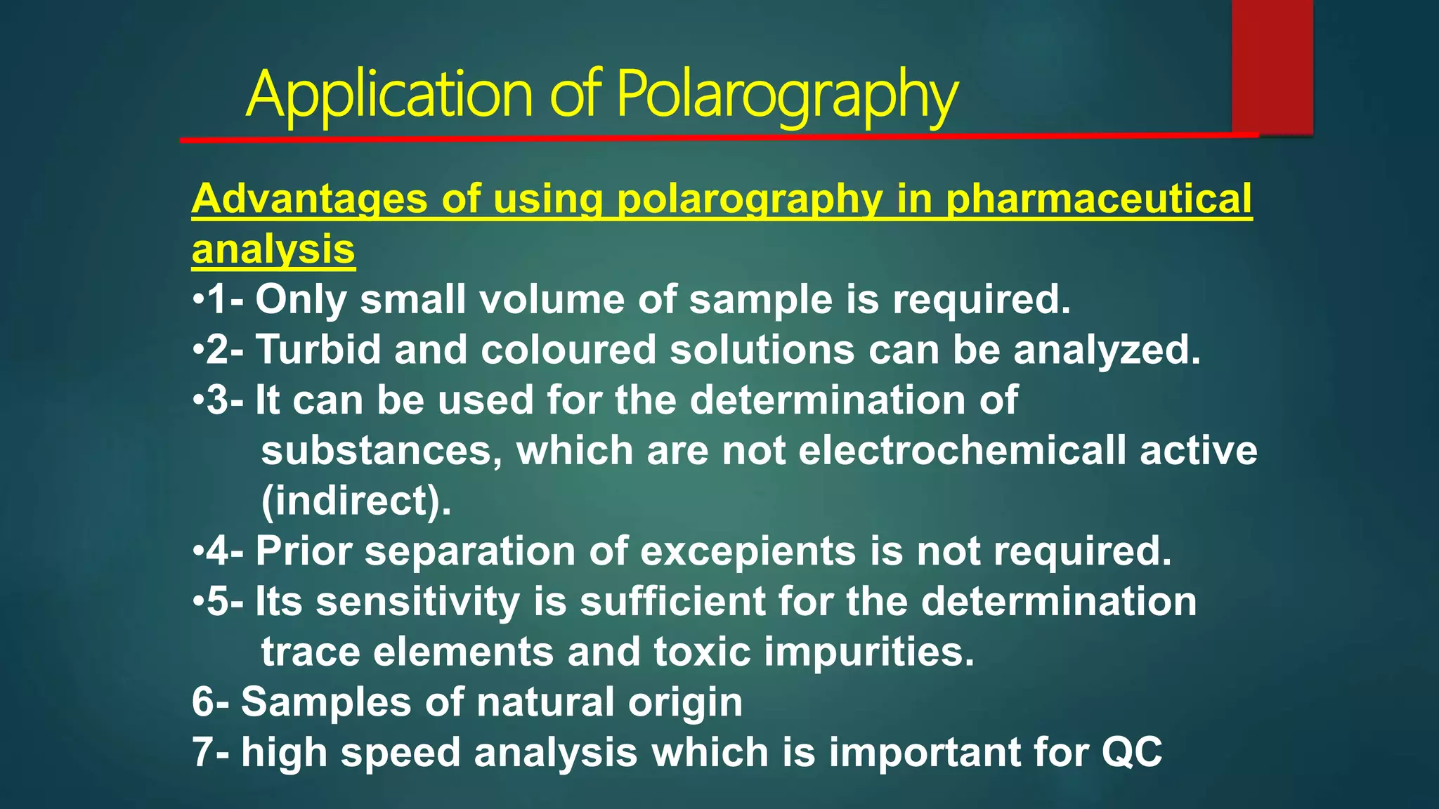 Polarography- Pharmaceutical Analysis | PPTX
