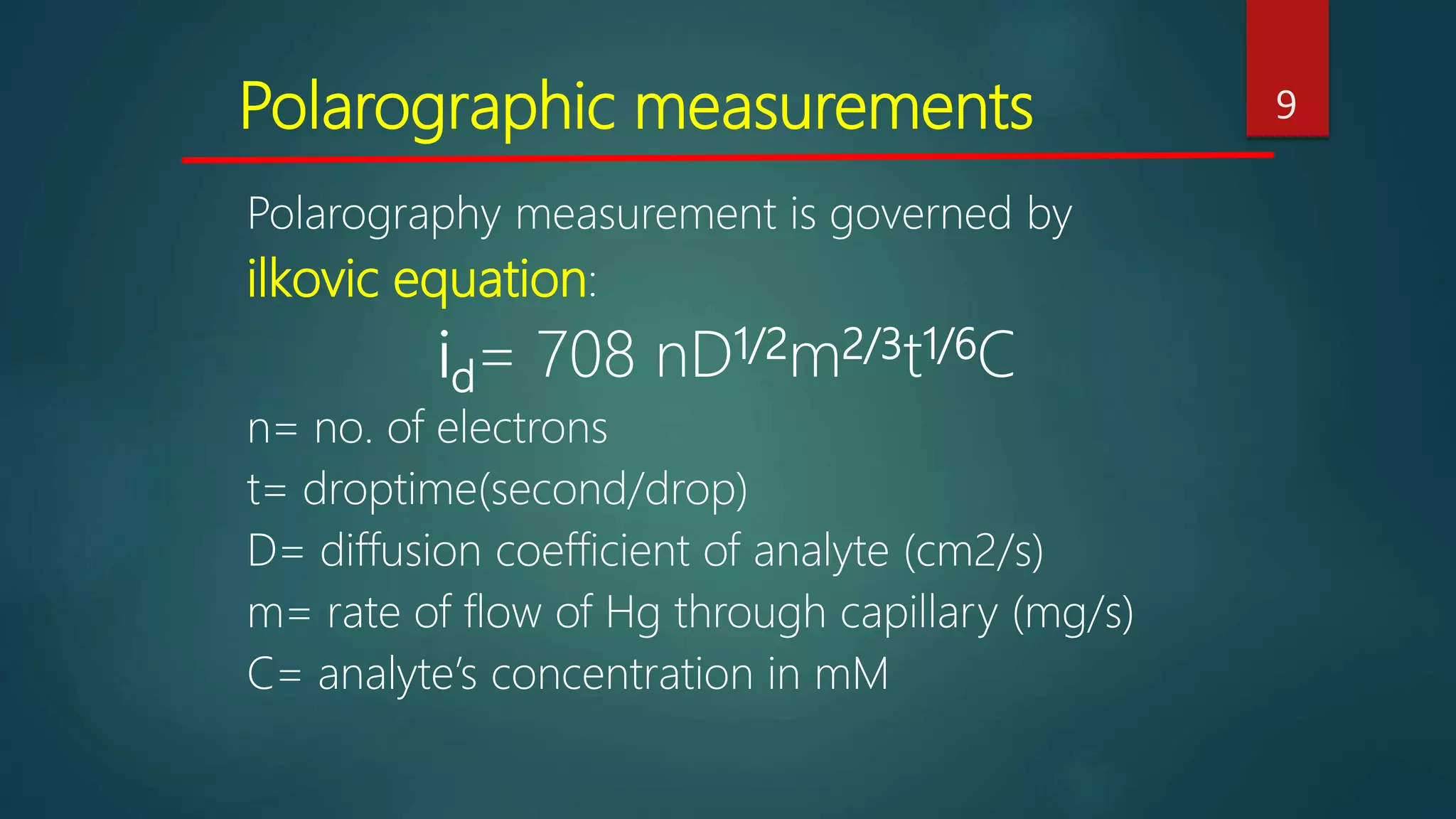 Polarography- Pharmaceutical Analysis | PPTX