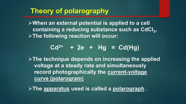 Polarography- Pharmaceutical Analysis | PPTX
