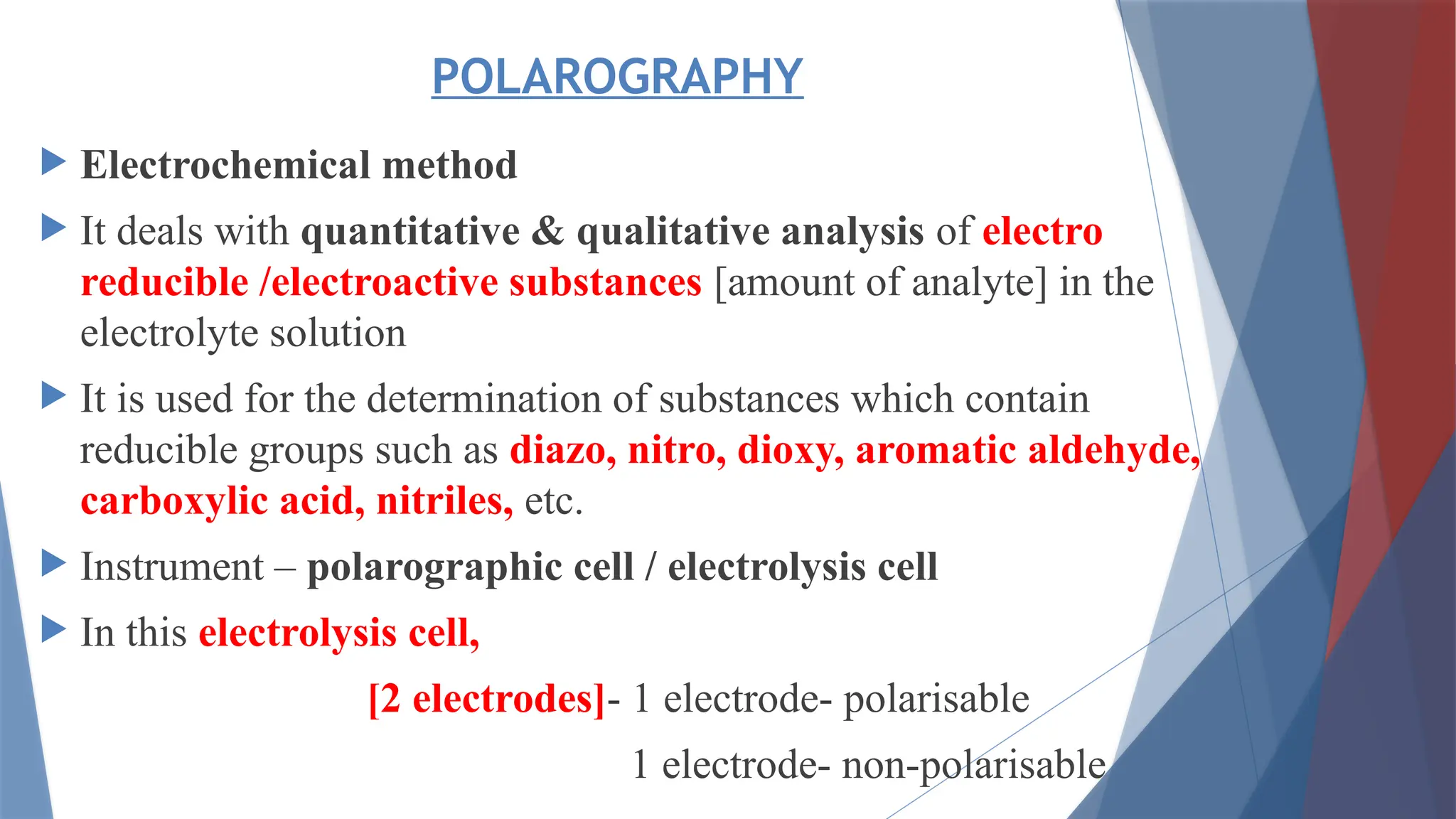 POLAROGRAPHY, Pharmaceutical analysis | PPTX