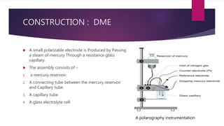 Polarography principle and instrumentation | PPTX