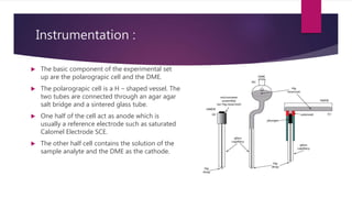 Polarography principle and instrumentation | PPTX