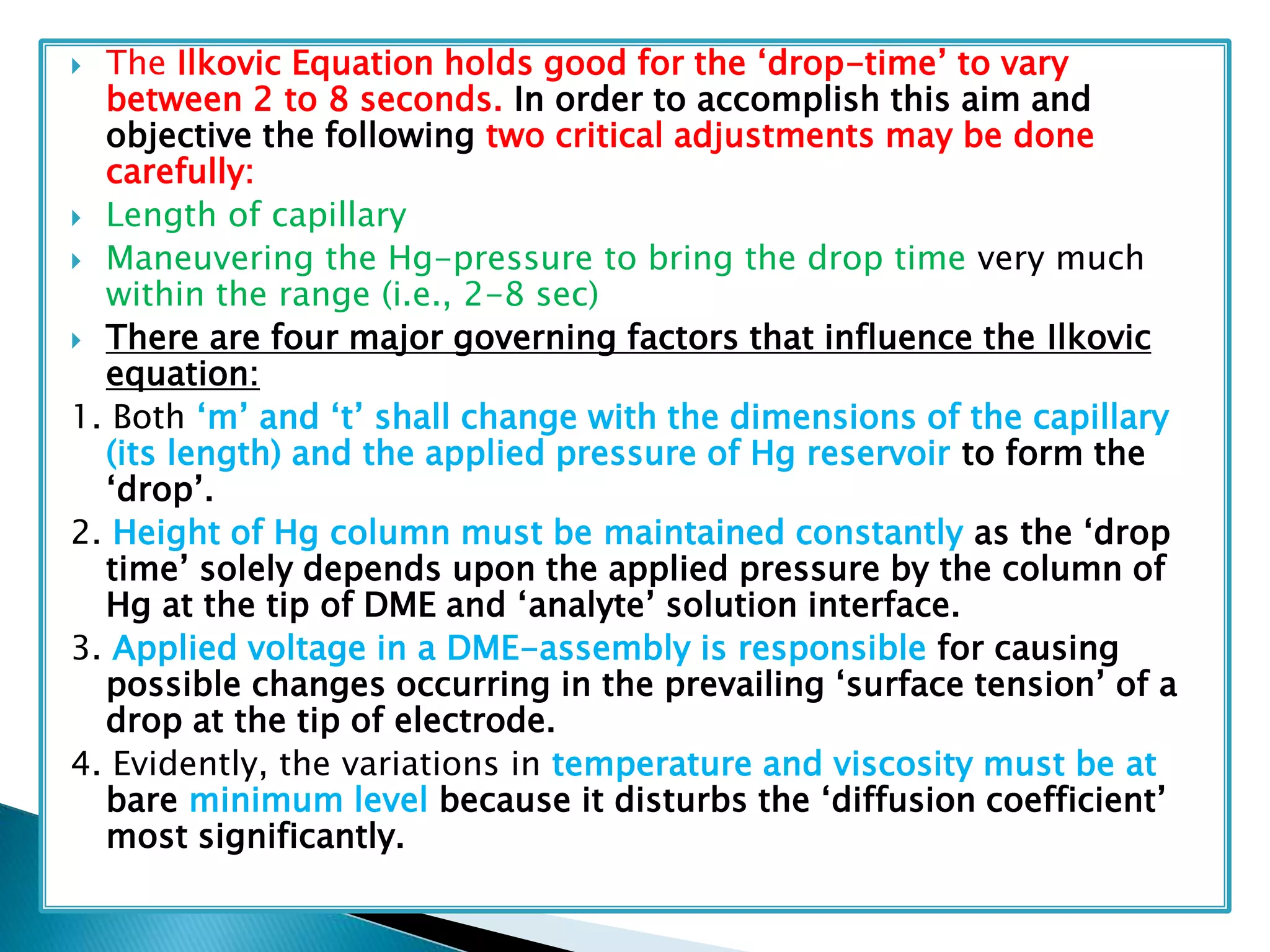 Polarography Principle, instrumentation, Applications.pptx