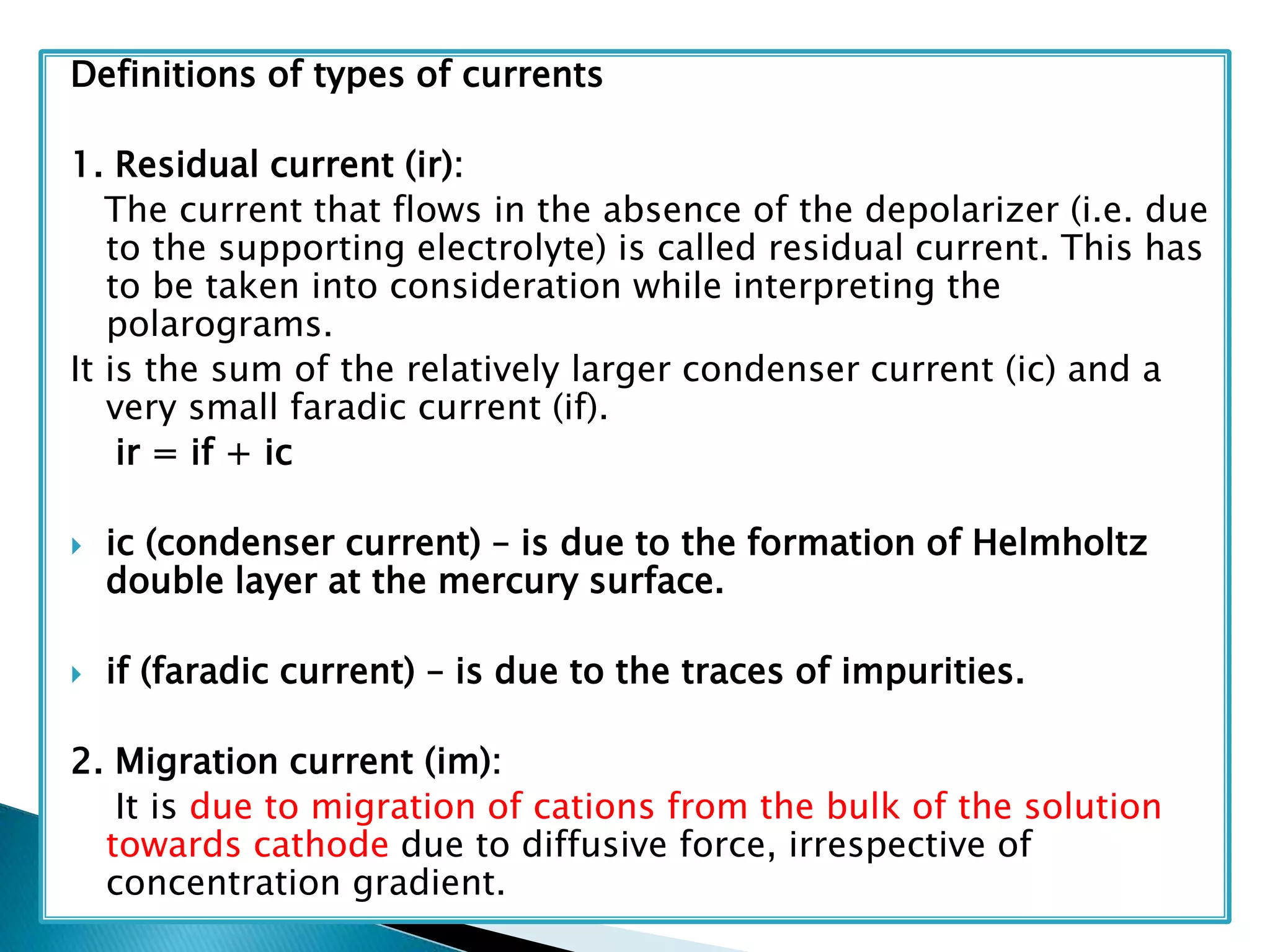 Polarography Principle, instrumentation, Applications.pptx