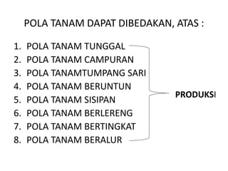 POLA TANAM (MATERI 5) jurusan pertaniann | PPT