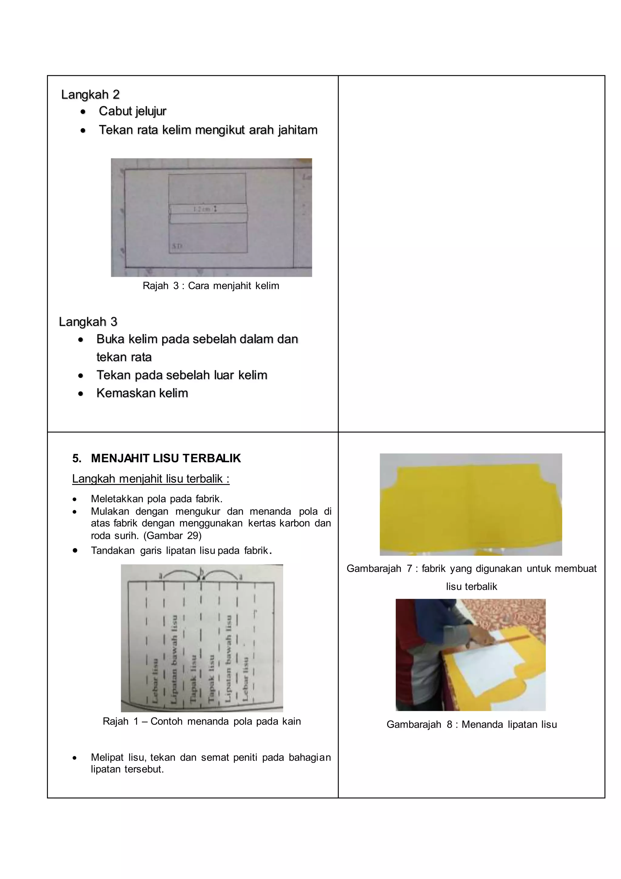 rekod kerja jahitan | DOCX