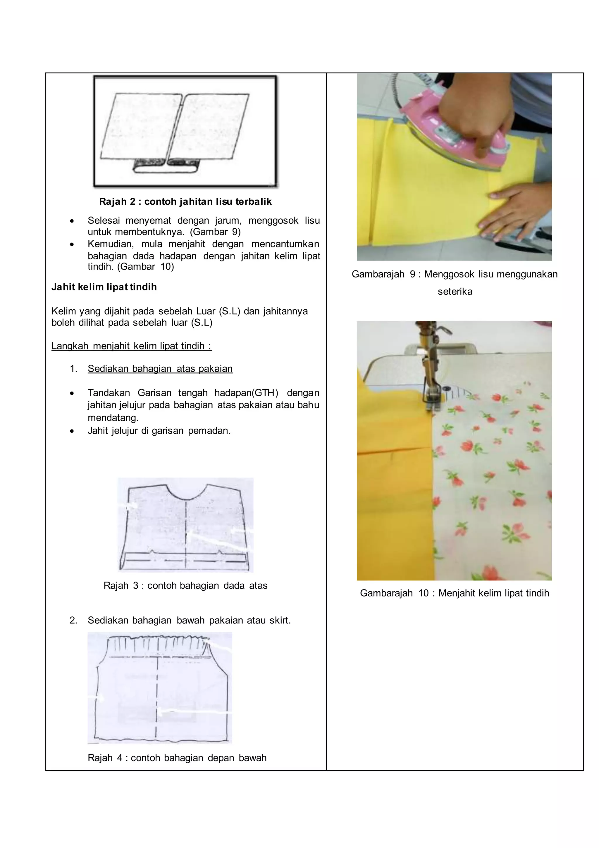 rekod kerja jahitan | DOCX