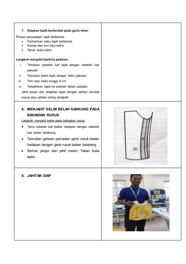 rekod kerja jahitan | DOCX